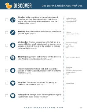 DISCOVER: Activity Plans to Explore with Your One Year Old (Digital PDF ...
