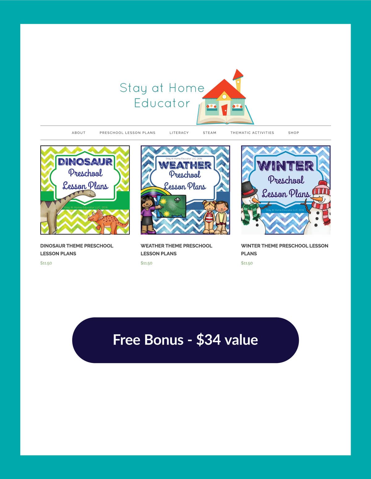BONUS: 3 Themed Lesson Plan Bundle - The Activity Room® by Hands On As ...